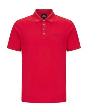 Armani Exchange Man Polo Shirt Tomato Red Size M Cotton Red