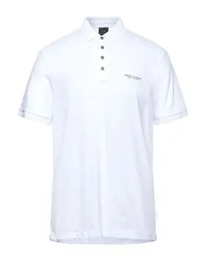 Armani Exchange Man Polo Shirt Tomato Red Size M Cotton White