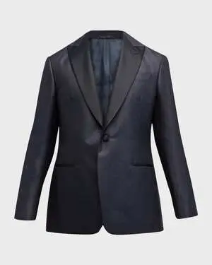 Giorgio Armani Apos;s Textured Dinner Jacket - Bright Blue