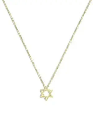 Meira T 14k Diamond Star Of David Pendant Necklace - Gold