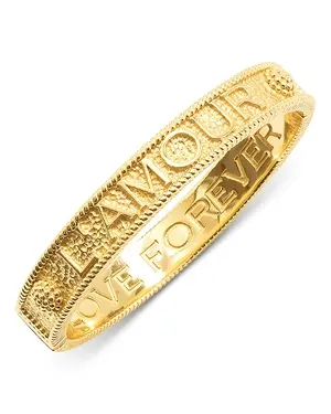 CAPUCINE DE WULF L'amour Toujour Hinged Bangle Bracelet - Gold