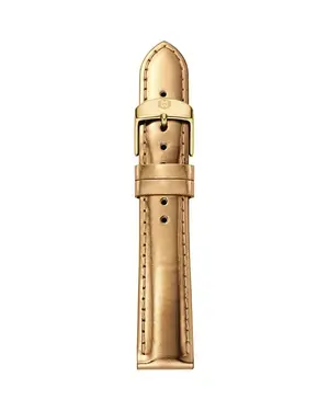 Michele Leather Watch Strap, 18mm Gold