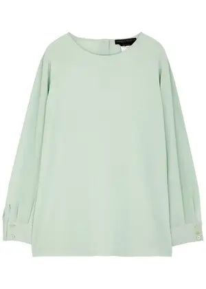 Marina Rinaldi Kelly Silk Crepe De Chine Blouse