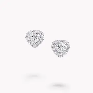 Graff Icon Heart Shape Diamond Stud Earrings - White Gold