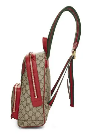 Gucci Red & Original Gg Supreme Canvas Roses Backpack