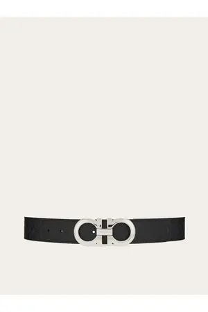 FERRAGAMO Reversible And Adjustable Gancini Belt - Black