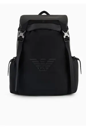 EMPORIO ARMANI MEN Asv Regenerated Saffiano And Recycled Nylon Backpack