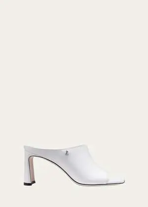 JIMMY CHOO Kinley Leather Mule Sandals - Latte