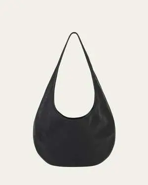 WE-AR4 The H Leather Hobo Bag - Black