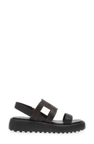 TOD'S Kate Chain Slingback Sandal - Nero
