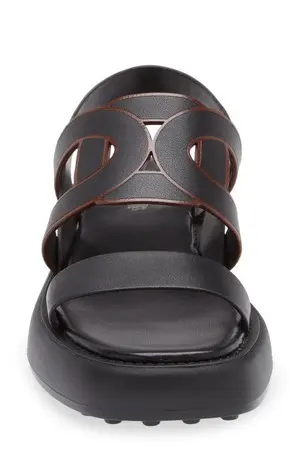 TOD'S Kate Chain Slingback Sandal - Nero