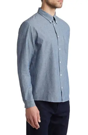 A.p.c. Edouard Organic Cotton Chambray Button-down Shirt