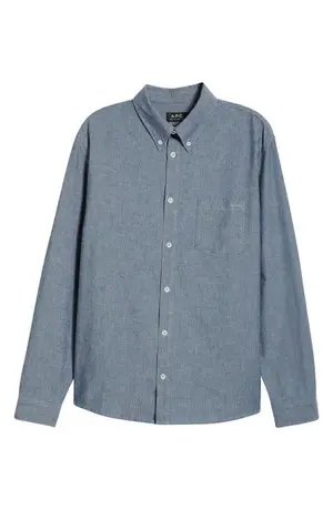 A.p.c. Edouard Organic Cotton Chambray Button-down Shirt