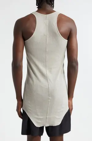Rick Owens Longline Cotton Tank Top - Pearl