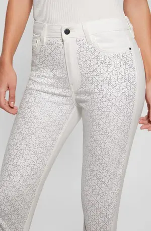 Guess Rhinestone Embellished Slim Fit Pants