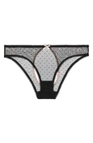 VON FOLLIES BY DITA VON TEESE Coquine Open Back Bikini Briefs - Black