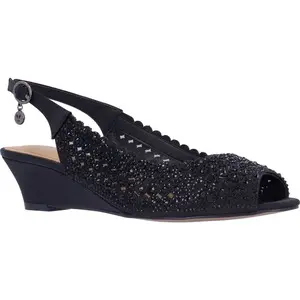 J. Reneé Malorie Wedge Slingbacks - Black