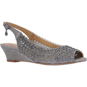 J. Reneé Malorie Wedge Slingbacks - Pewter