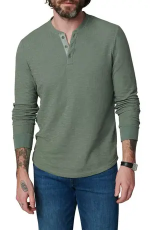 Joe's Jeans Double Face Thermal Henley Shirt Agave
