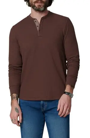 Joe's Jeans Double Face Thermal Henley Shirt Chocolate Martini