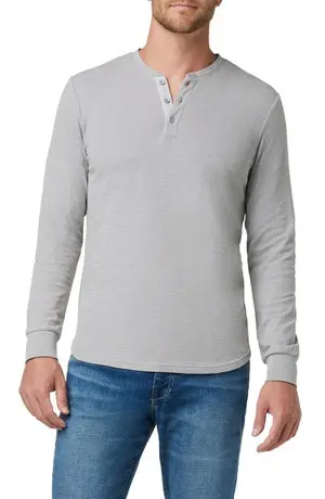 Joe's Jeans Double Face Thermal Henley Shirt Ultimate Grey