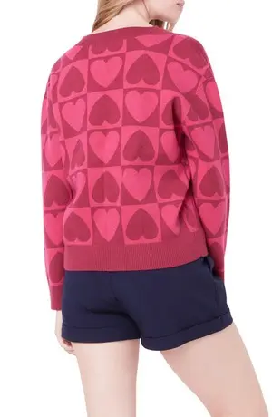 English Factory Heart V-neck Pullover Sweater