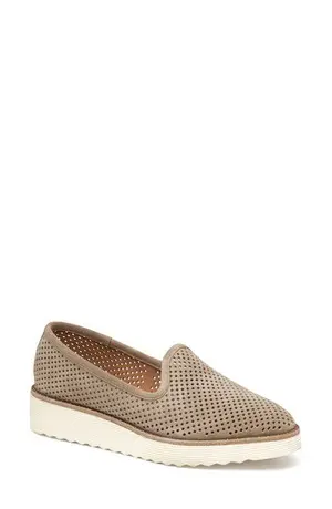 Johnston & Murphy Mitzi Perforated Venetian Loafer - Taupe Suede