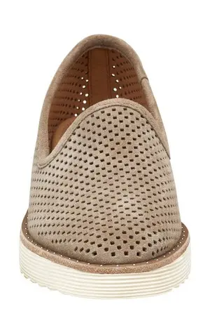 Johnston & Murphy Mitzi Perforated Venetian Loafer - Taupe Suede