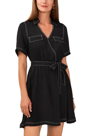 Vince Camuto Collared Wrap Minidress