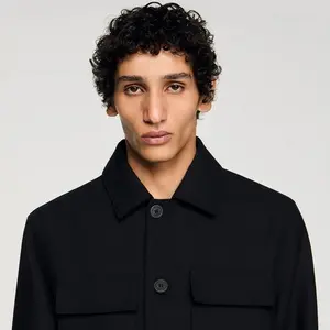 Sandro Polyester Oversized Shirt With Classic Collar And Button Fastening