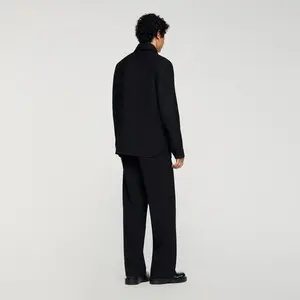 Sandro Polyester Oversized Shirt With Classic Collar And Button Fastening