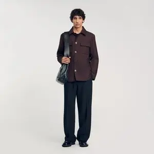 Sandro Buttoned Oversized Shirt - Chocolate