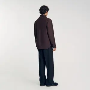 Sandro Buttoned Oversized Shirt - Chocolate