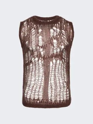 Rick Owens Spider Knit Tank Top - Henna