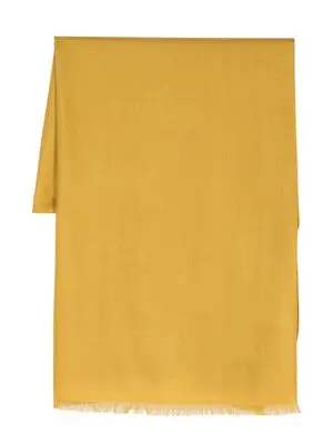 N.peal Cashmere Frayed-trim Pashmina Shawl - Yellow