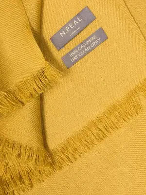 N.peal Cashmere Frayed-trim Pashmina Shawl