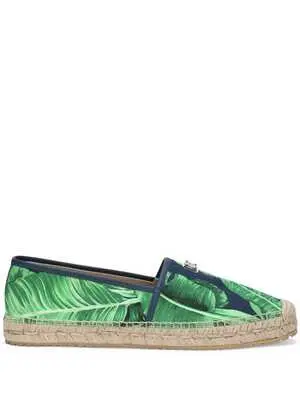 Dolce & Gabbana Leaf-print Canvas Espadrilles