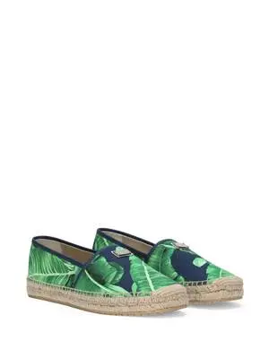 Dolce & Gabbana Leaf-print Canvas Espadrilles