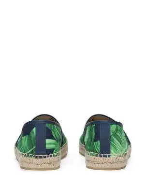 Dolce & Gabbana Leaf-print Canvas Espadrilles