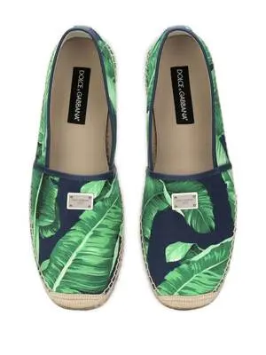 Dolce & Gabbana Leaf-print Canvas Espadrilles