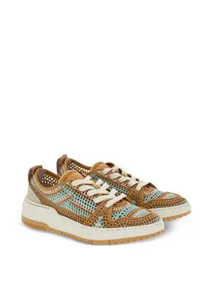 FERRAGAMO Panelled Macramé Sneakers