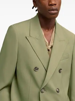 AMI Paris Double-breasted Peak-lapel Blazer