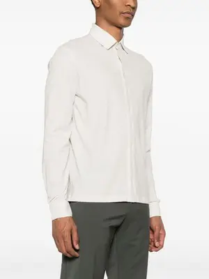 Herno Spread-collar Cotton Shirt - Neutrals