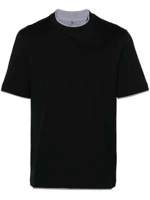 Brunello Cucinelli Layered Cotton T-shirt - Black