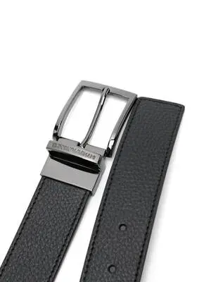 Emporio Armani Reversible Leather Belt - Black