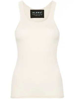 Alanui Racerback Ribbed Tank Top - Neutrals