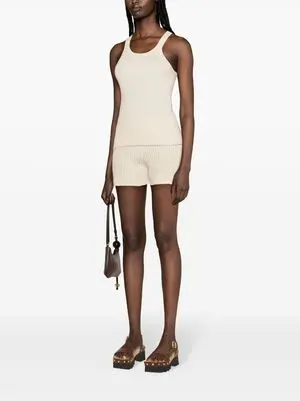 Alanui Racerback Ribbed Tank Top - Neutrals