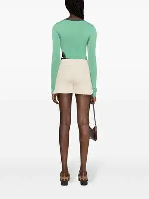 Alanui Ribbed-knit Shorts - Neutrals