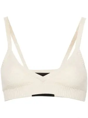Alanui Ribbed Triangle Bralette - Neutrals