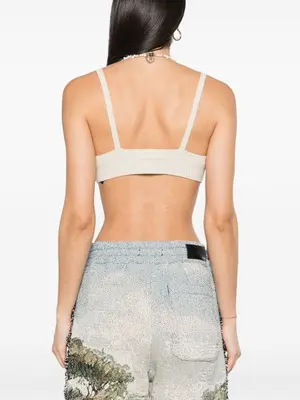 Alanui Ribbed Triangle Bralette - Neutrals